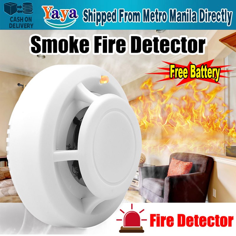 【Battery Included】Photoelectric Sensitive Sensor Smoke Detector Fire ...