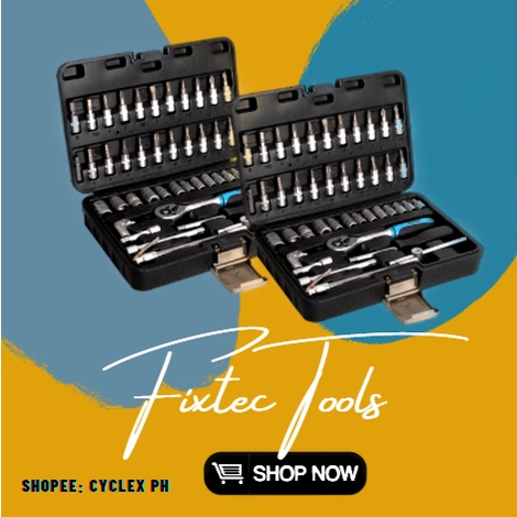 FIXTEC Hand Tools Set Adjustable Long Handle Ratchet Wrench 46pcs Car ...