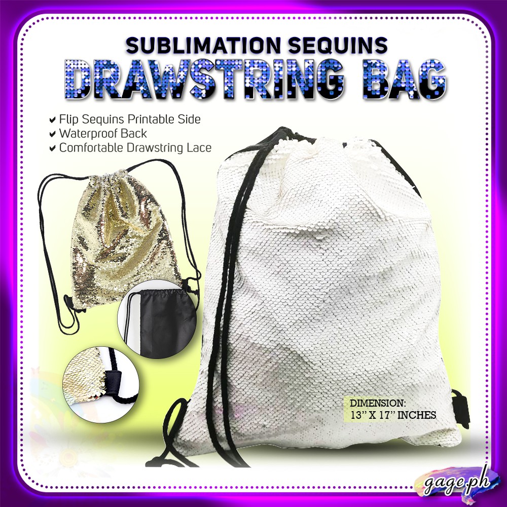Sublimation Drawstring Bag (Sequins // Canvas) | Shopee Philippines