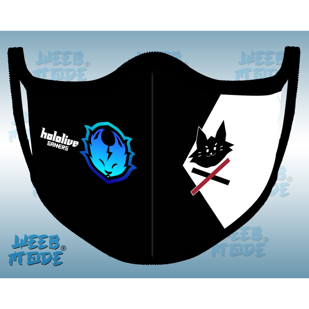 Ookami Mio Mama Inspired Mask Hololive Gamers Vtuber JP Sublimated Mask ...