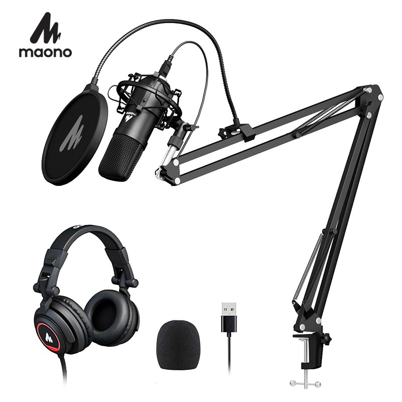 Maono Au-A04H Usb Microphone With Studio Headphone Set 192Khz/24 Bit ...