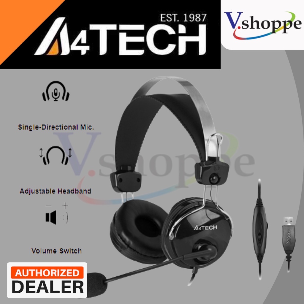 A4Tech HU-7P Online Class Home Office Work ComfortFit Stereo USB ...