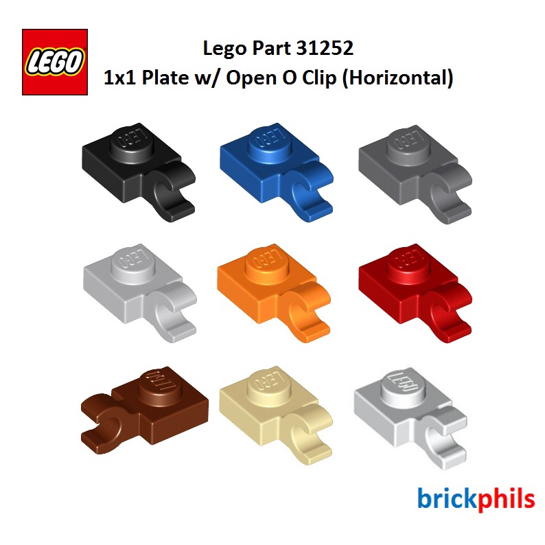 Lego Part 61252 - 1x1 Plate w/ Open O Clip (Horizontal) (5pcs per Lot ...