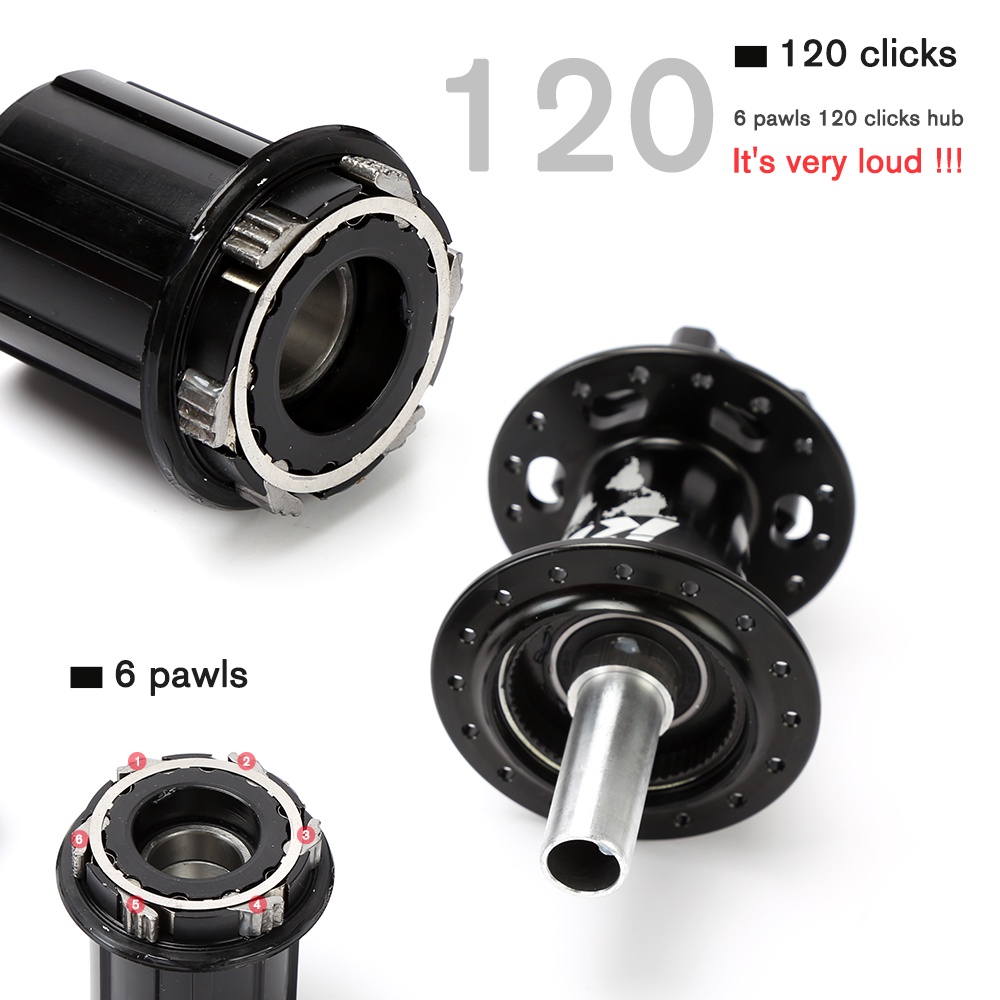 TANKE 36H Mtb Bike Hub 6 Pawls 3 Teeth Bearing 120 Clicks Cassette ...