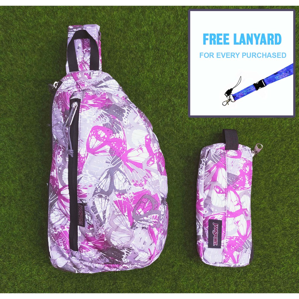 Jansport bag Body Bag Butterfly Multi with FREE JS pouch FREE JS ID ...