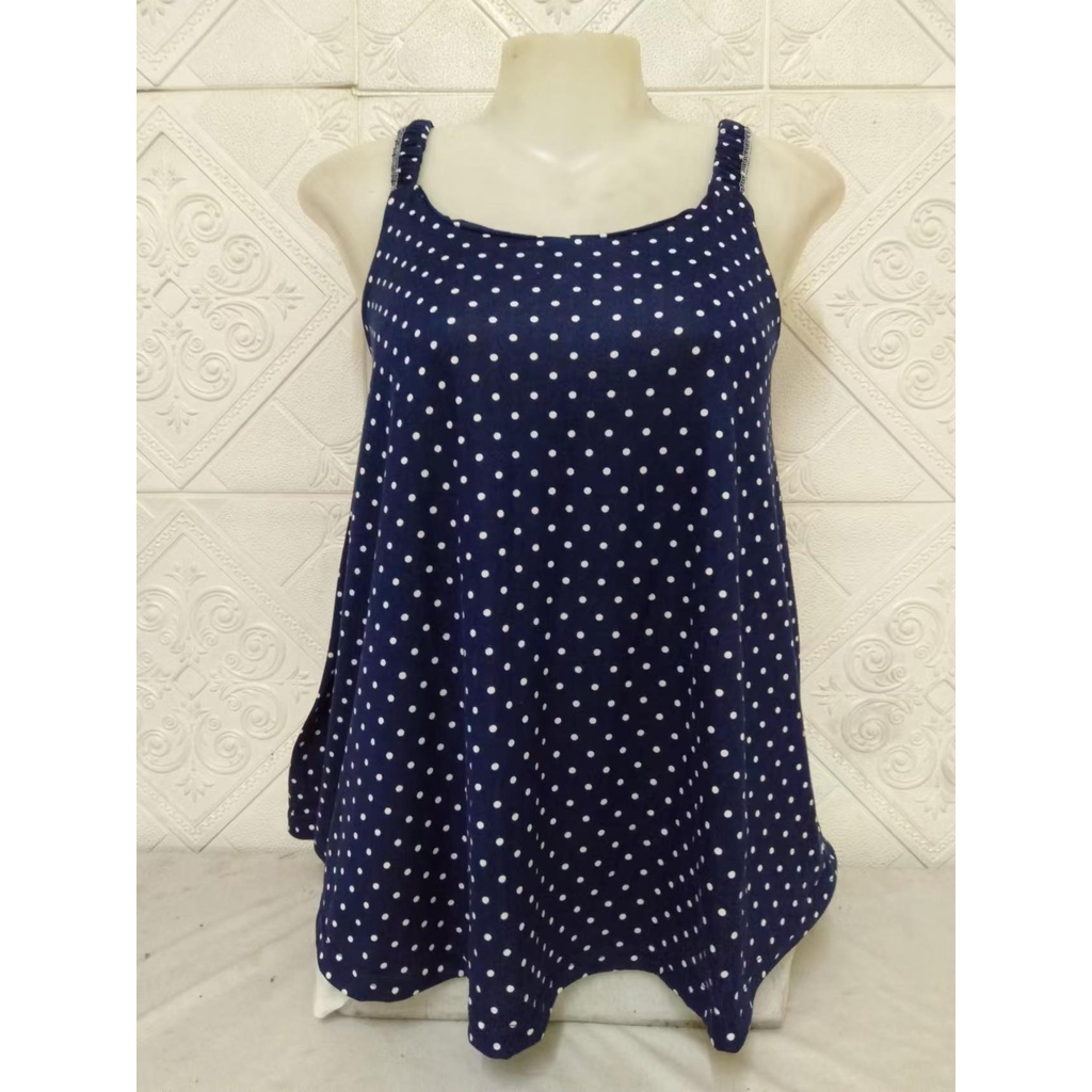 Pambahay Sando Polka Dot Print For Women (FREESIZE S-L) | Shopee ...