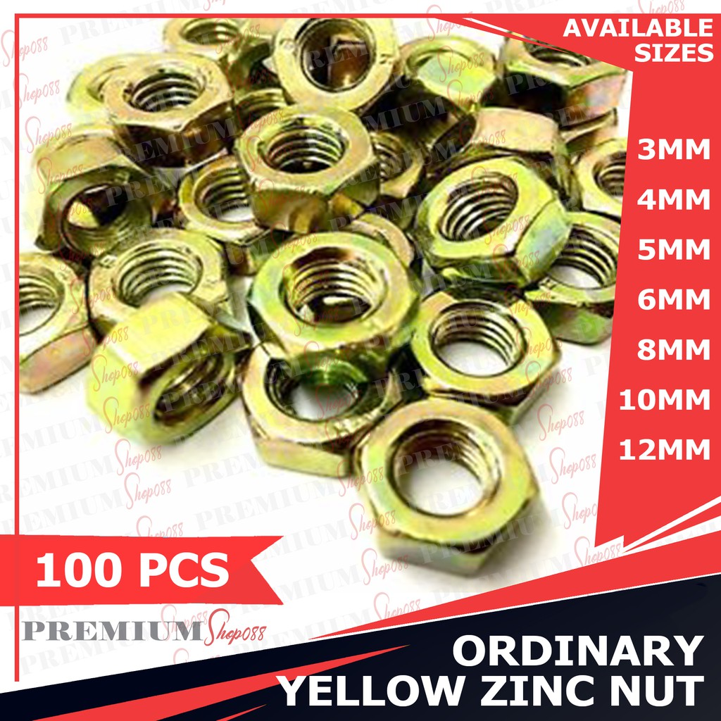 100pcs M3 M4 M5 M6 M8 M10 M12 Ordinary Bh nut Hex Nut 3MM 4MM 5MM 6MM ...