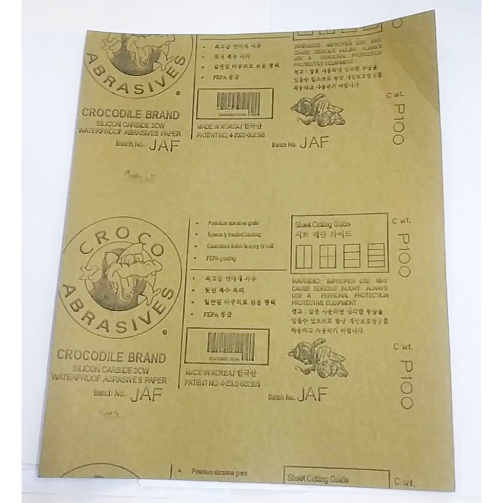 CROCODILE SAND PAPER GRIT 100 ( PRICE PER PIECE ) | Shopee Philippines