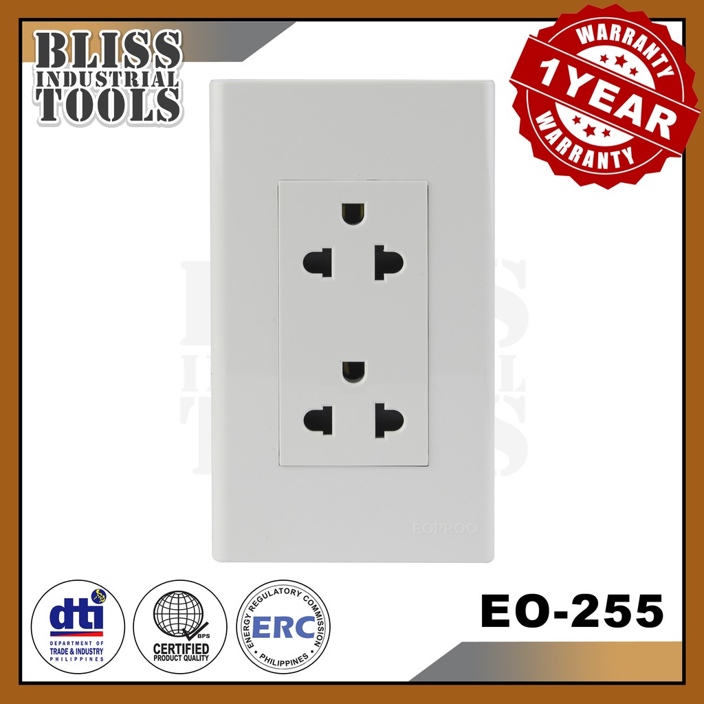 B.I.T EO 255 2 Gang Convenience Socket Universal Utility Outlet Set ...