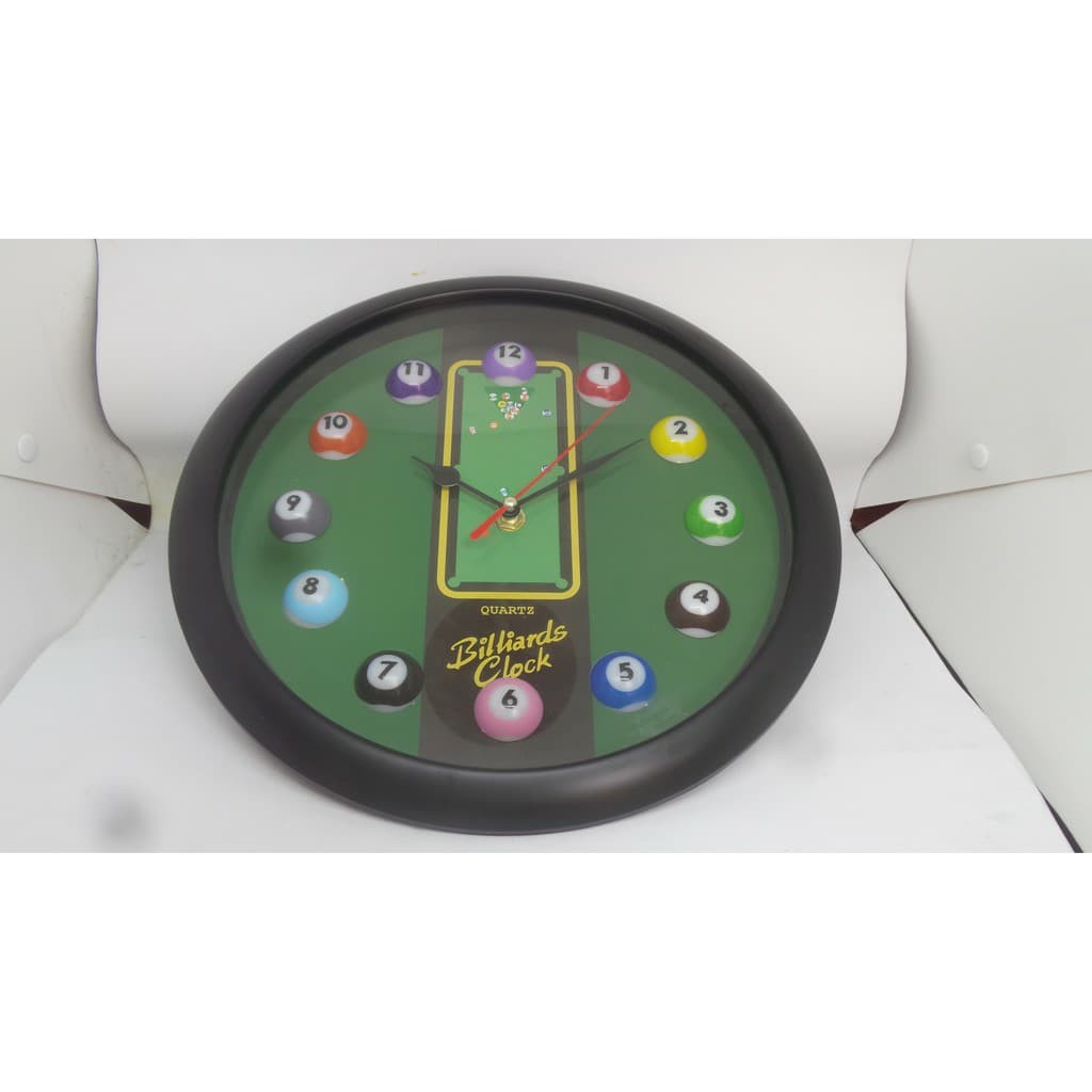 1 PC. Black Billiards Wall Clock / Walk Clock Billiards Design | Shopee ...