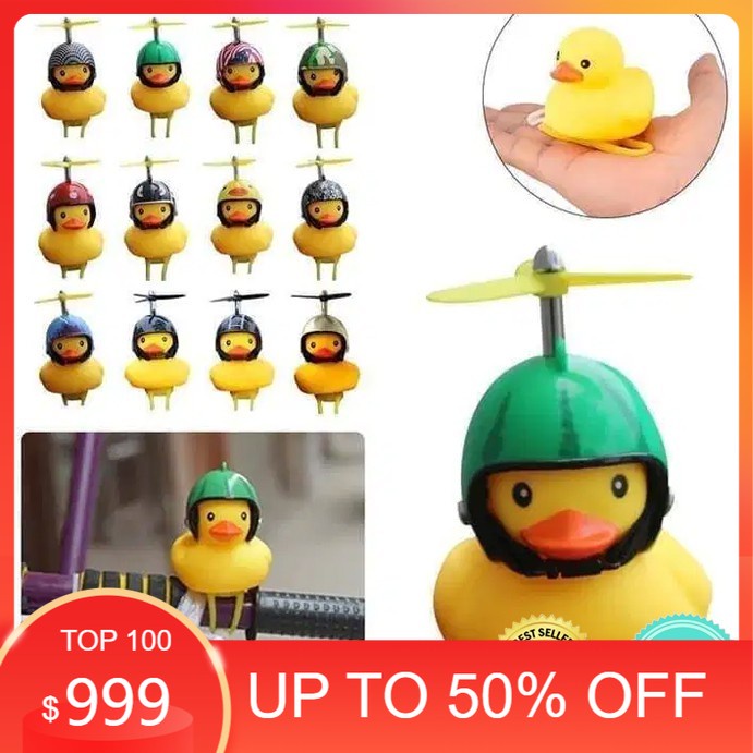 Yellow Duck Toy Propeller Helmet / Various Character Bicycle Decoration ...