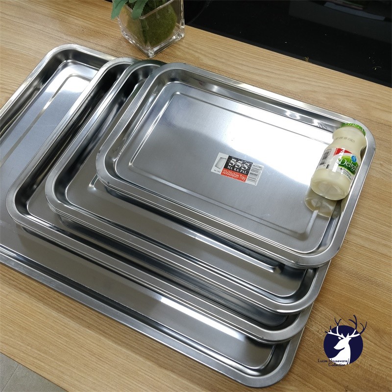 3PCS STAINLESS STEEL FOOD TRAY BARBECUE TRAY BAKING TRAY SERVING TRAY ... 3PCS STAINLESS STEEL FOOD TRAY BARBECUE TRAY BAKING TRAY SERVING TRAY ...