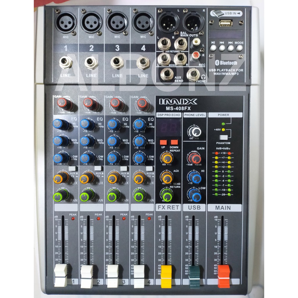 Imix by Trident MS-408FX 4 Channel Ultra-Slim Passive Mixer (Original ...