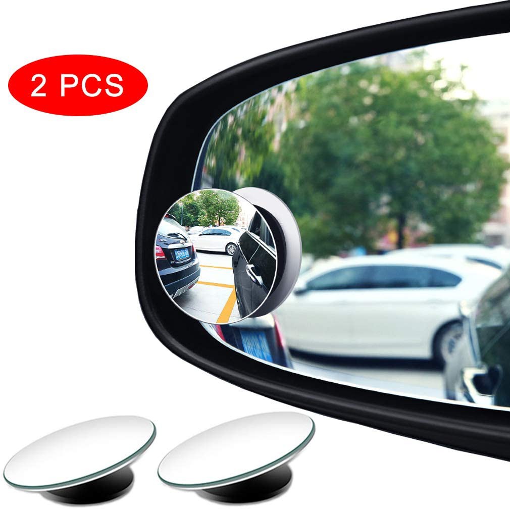 2pcs 360-degree rotating car small round mirror rearview mirror car ...
