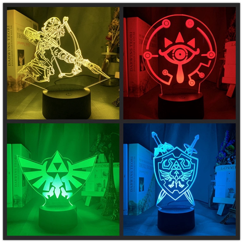 Game The Legend of Zelda 3D LED Night Light Touch Remote Lamp Link ...