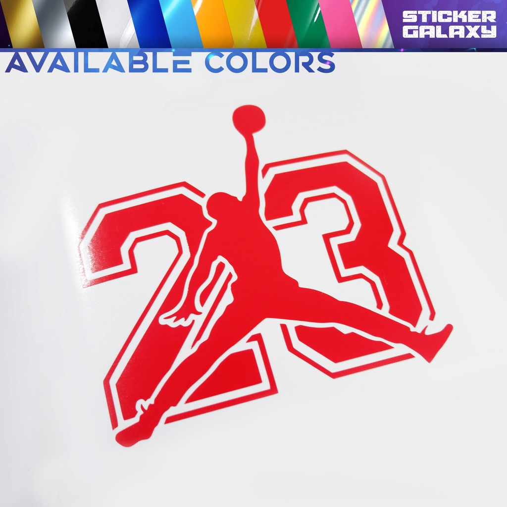 Michael Jordan 23 WATERPROOF VINYL STICKER DECAL for motor car window ...