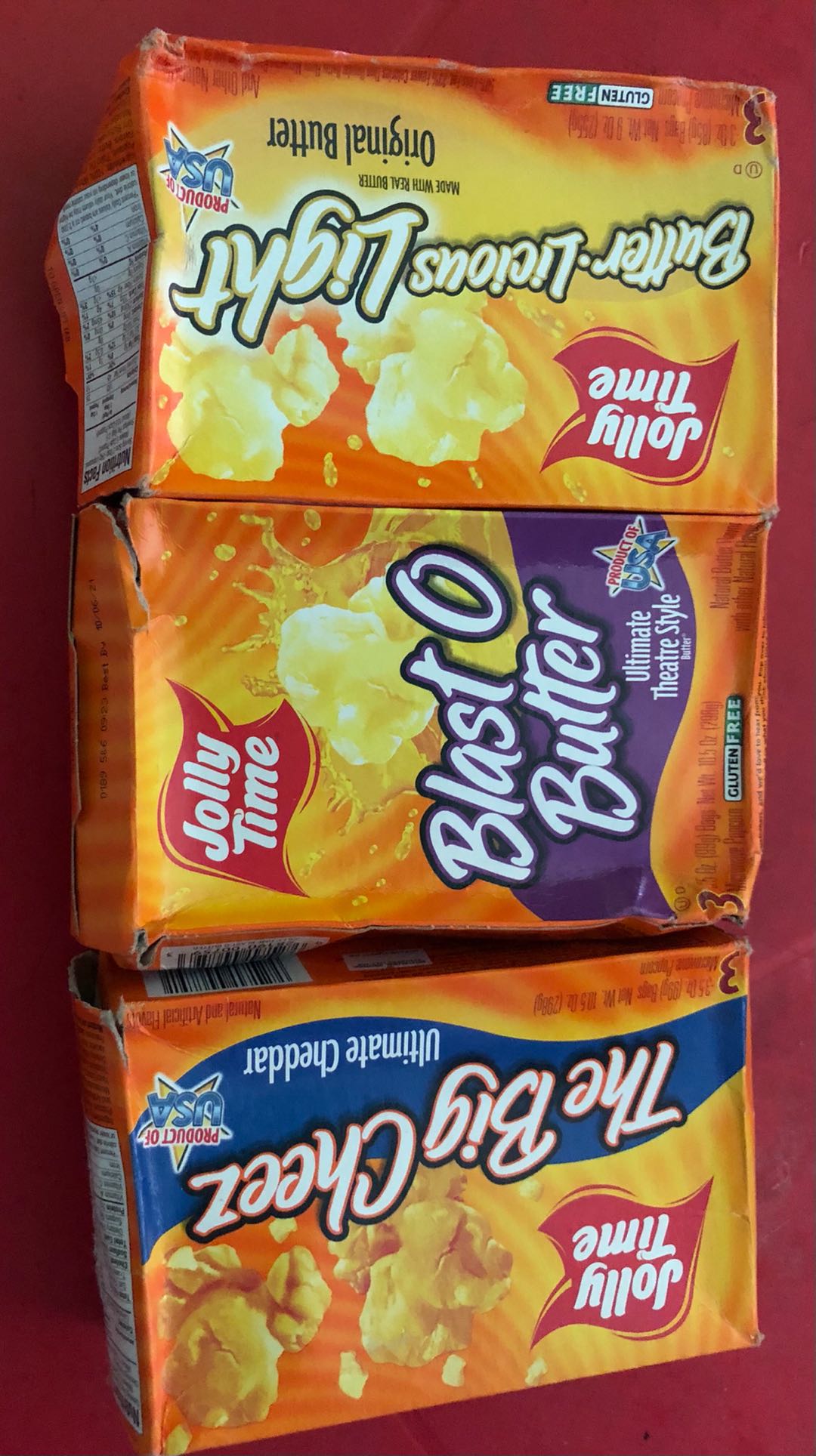 Jolly Time Microwave Popcorn Butterlicious Big Cheez Crispy Blast O ...
