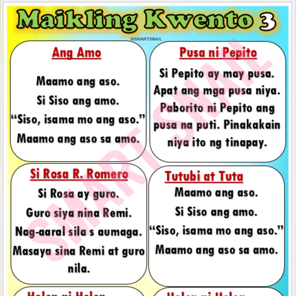 Reading PAGBASA Laminated Educational Chart A4 size presyo ₱19