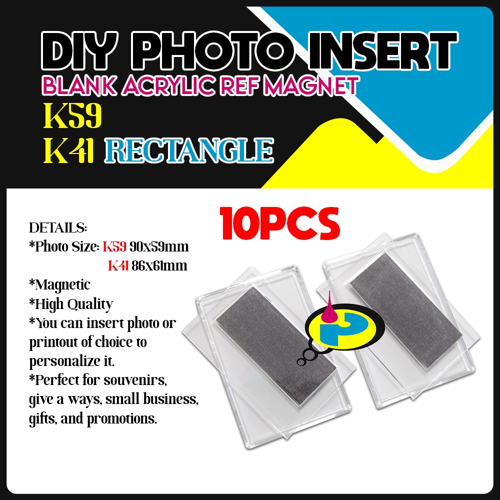 10 pcs Insertable Acrylic Ref Magnet Souvenirs and Giveaways rectangle ...
