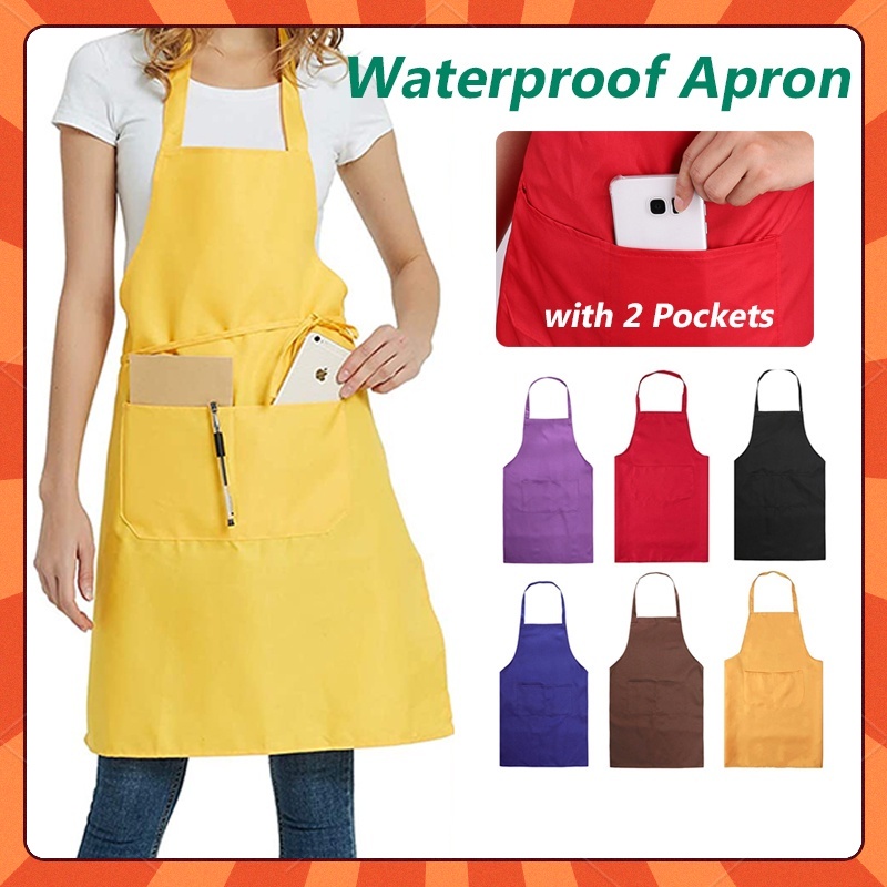 Solid Color Apron Classic Chef Apron for Kitchen/ Restaurant | Shopee ...