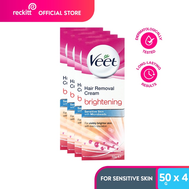 Veet Brightening for Sensitive Skin 200g [50g x 4s] | Shopee Philippines