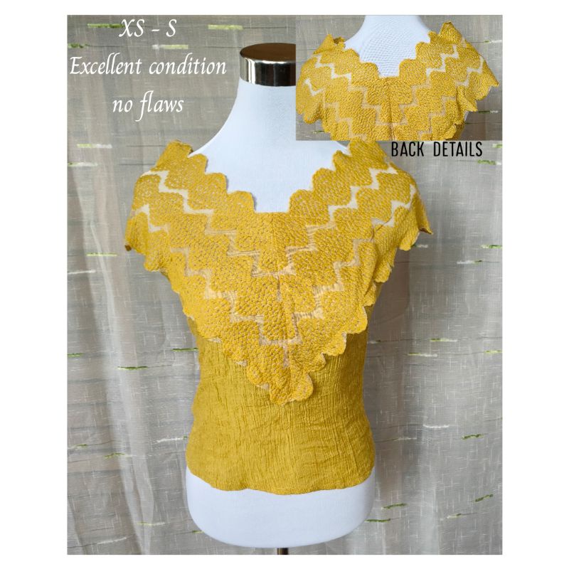 Fashion Lace Blouse (Mustard color) | Shopee Philippines