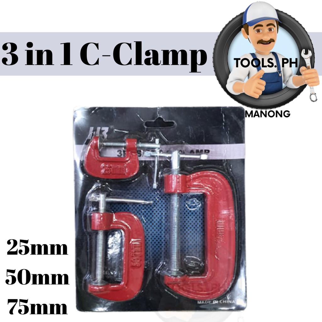 Jrshopeeph 3 In 1 Mini C-Clamp 25Mm 50Mm 75Mm | Shopee Philippines