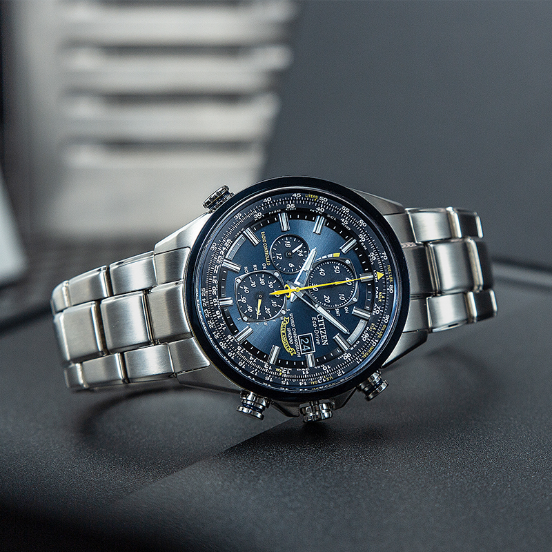 Citizen Blue Angel Men Chronograph Watch Steel Band Watch | Shopee ...
