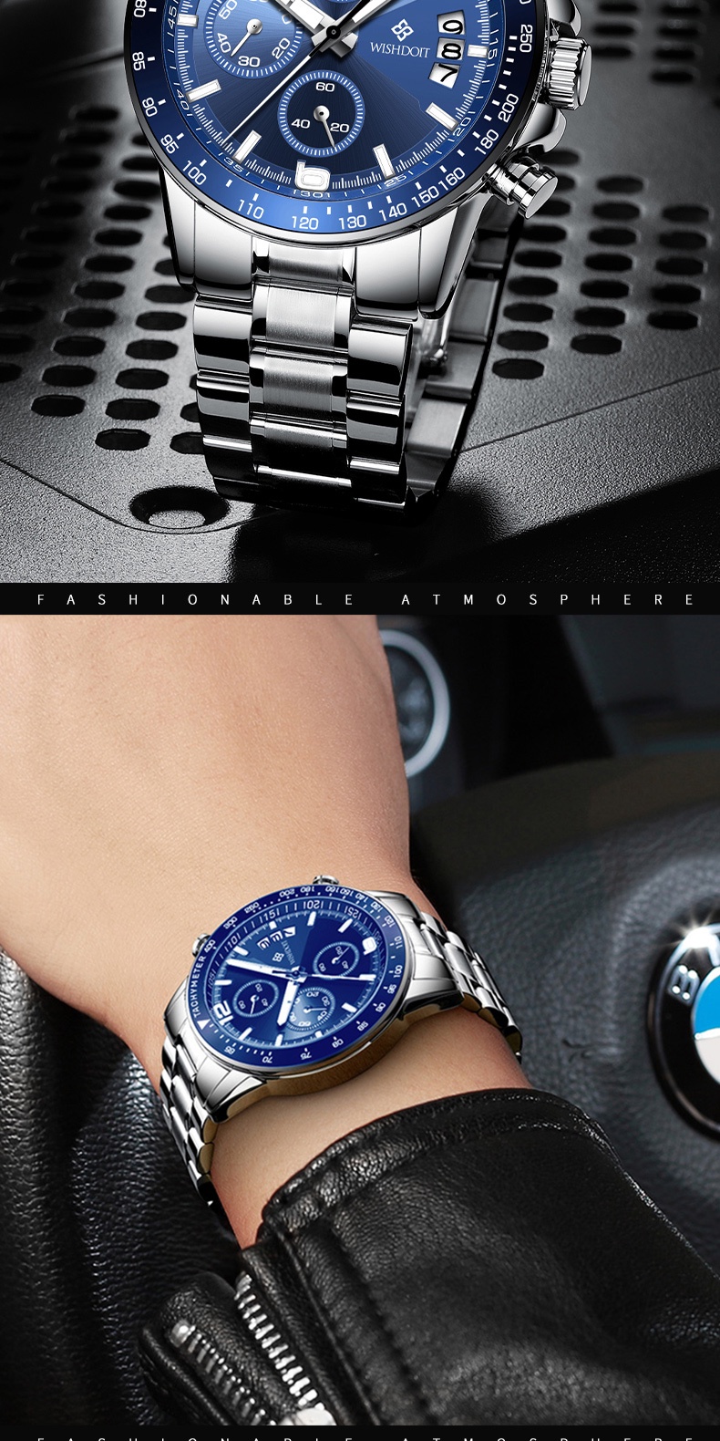 WISHDOIT Watch for Mens Original Sports Waterproof Chronograph ...