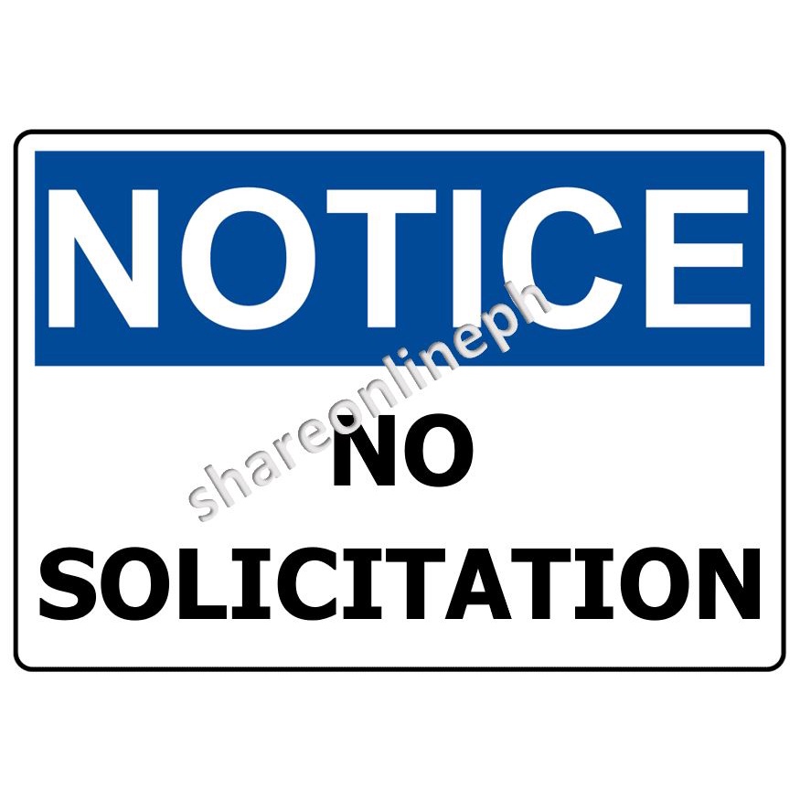 Laminated Signages | No Solicitation | Signage | Sign Boards | No ...
