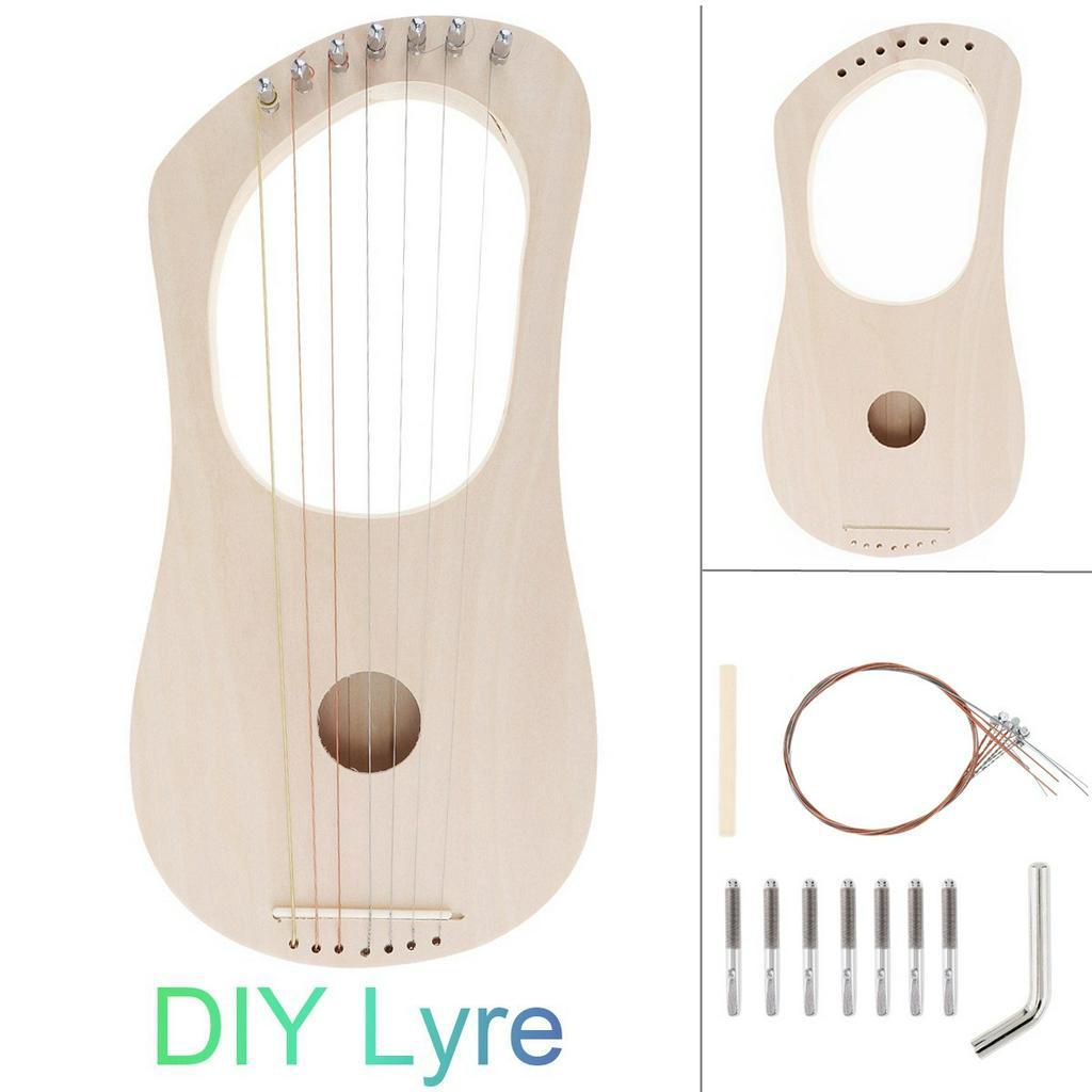 7 Strings Lyre Harp DIY Kit Solid Basswood String Instrument | Shopee ...