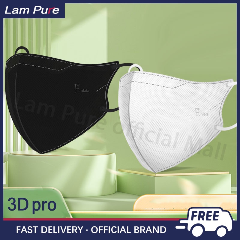 Lam Pure 3D Pro Mask 10pcs/Pack Face-lifting Butterfly Mask 3D Protect ...