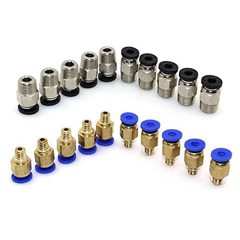 PC4-M10 Straight Pneumatic Fitting Push to Connect + PC4-M6 Quick in ...
