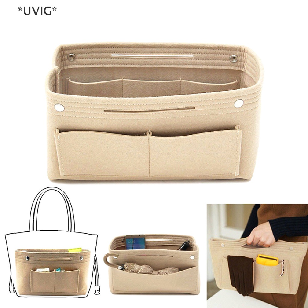UVIG Women's Handbag Organizer Bag Purse Insert Bag Felt Multi Pocket ...