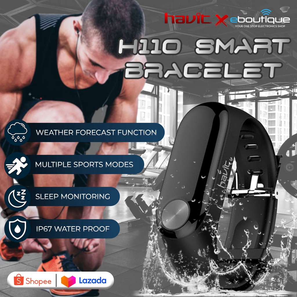 Havit Smart Bracelet Sport Fitness Tracker (H1100) | Shopee Philippines