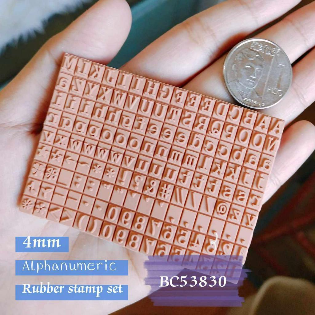 4mm Tiny Letter Stamp Set | Mini Alphanumeric Rubber Stamp | Number ...