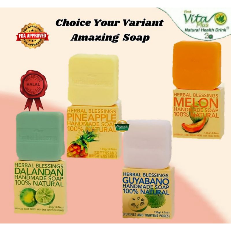 HB-Melon Soap HB-Guyabano Soap HB-Dalandan Soap HB-Pineapple Saop 135g ...
