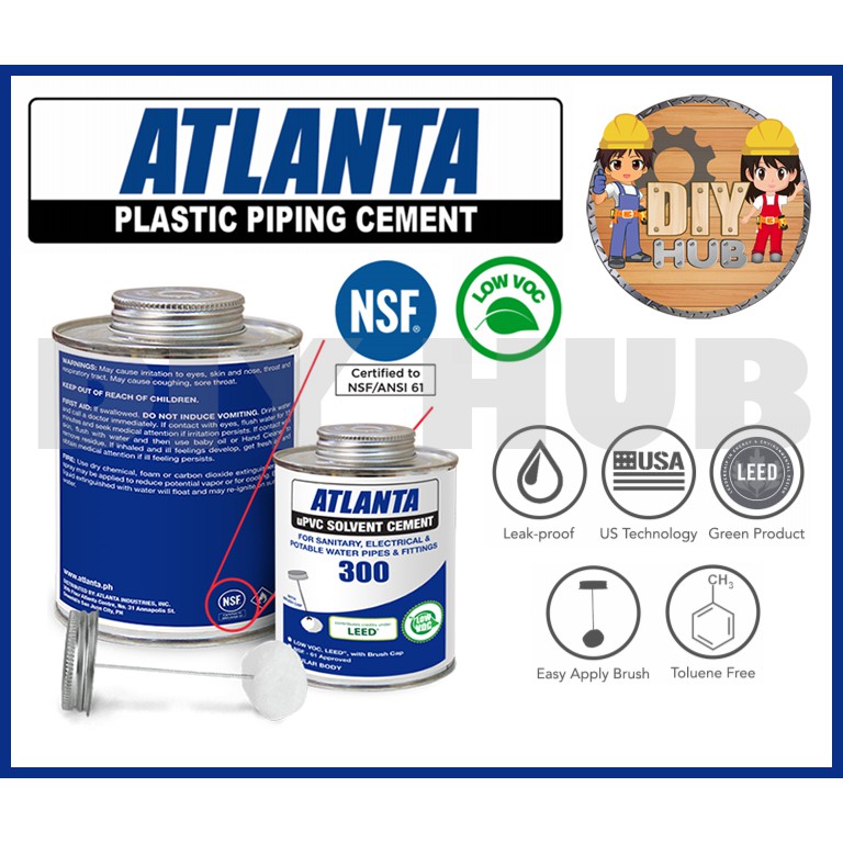 ATLANTA PVC Cement with Brush 100ml, 200ml, 400ml | Shopee Philippines