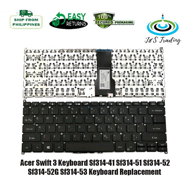 Acer Swift 3 Keyboard Sf314-41 Sf314-51 Sf314-52 Sf314-52g Sf314-53 ...