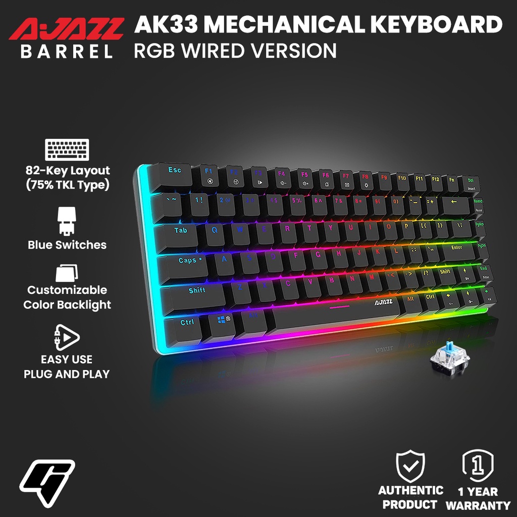 AJAZZ AK33 RGB Gaming Mechanical Keyboard Bluetooth and Wired ...