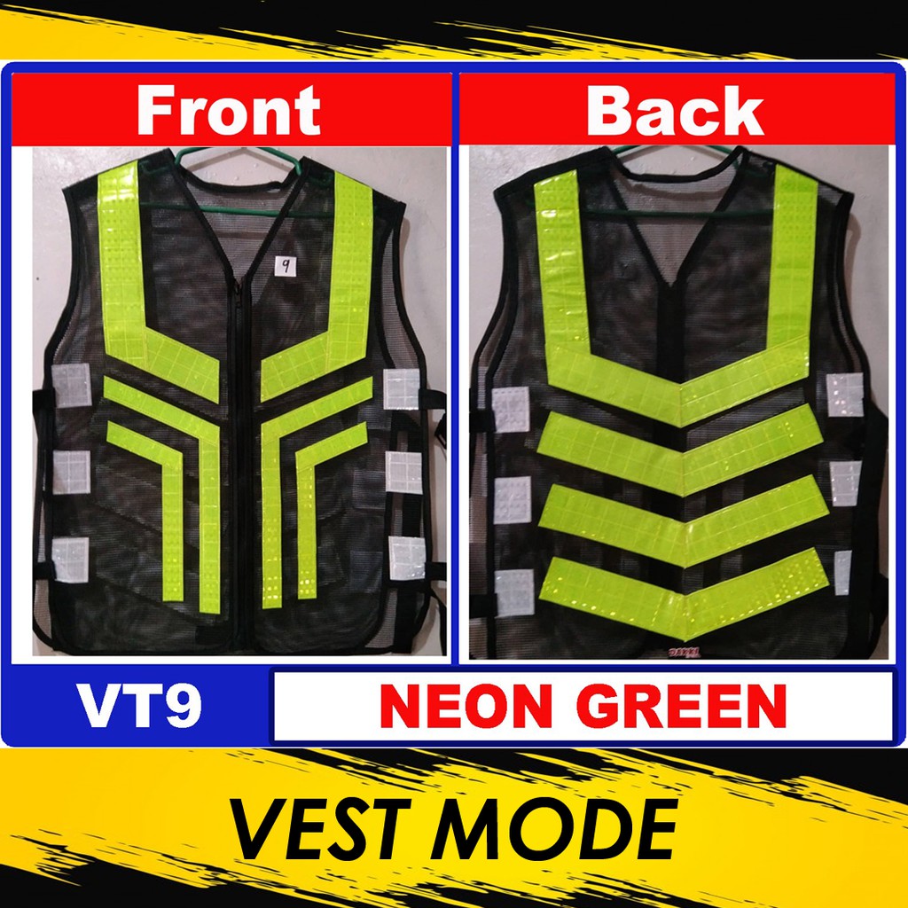 VT9 Motorcycle Rider High Visibility Safety Vest Reflectorized VESTMODE ...