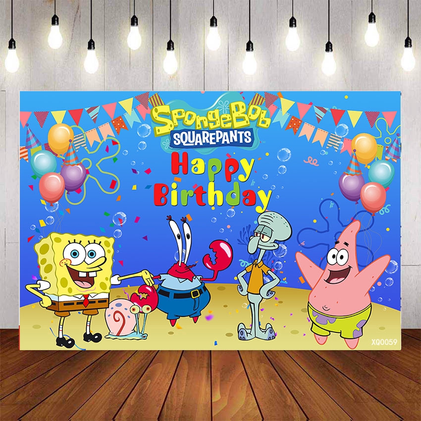 SpongeBob SquarePants Blue Sea Backgrounds For Photo Studio Girls Baby ...
