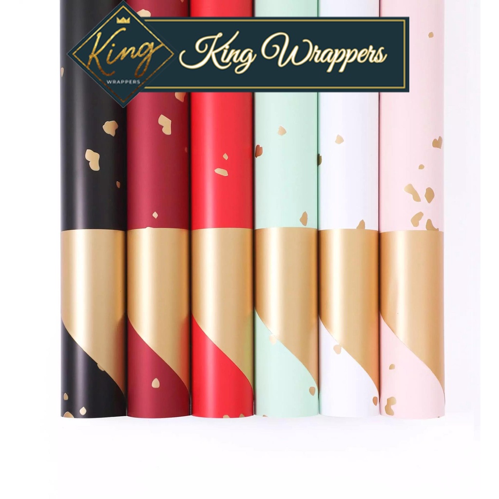 20pcs per pack Two Tone Gold Confetti Design Flower Bouquet Wrapper ...