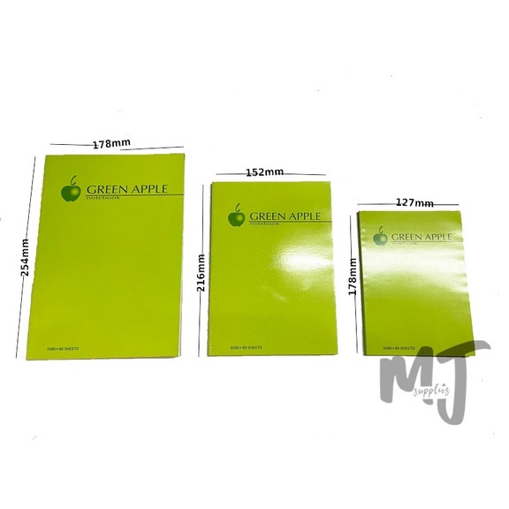!! BARGAIN!! GREEN APPLE NOTEBOOK Composition 80 Leaves SEE PICTURES (3 ...