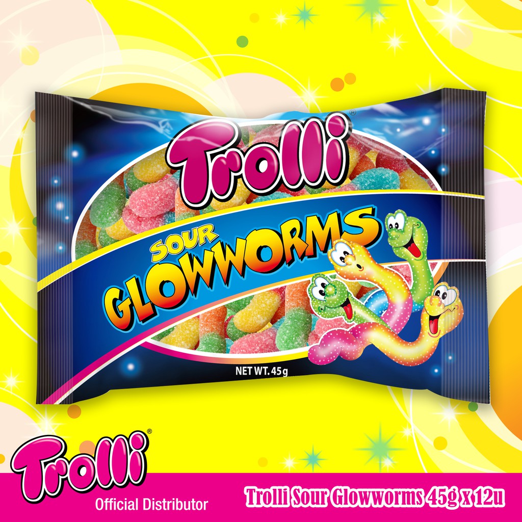 Trolli Sour Glowworms 45g x 12packs (tray) | Shopee Philippines