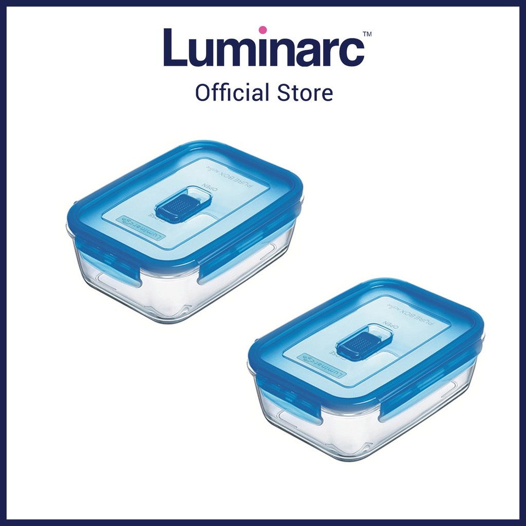 Luminarc Pure Box 2pcs Glass Food Storage Set Rectangular Food Keeper ...