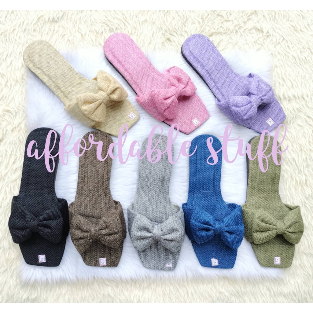MARIKINA SANDALS / FLATS (NATIVE ABAKA BOW/RIBBON) | Shopee Philippines