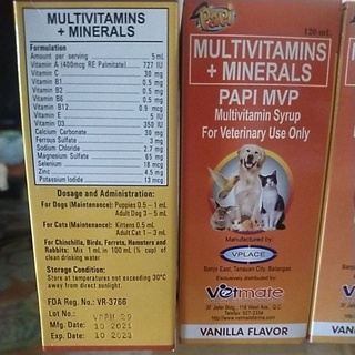 PAPI MVP 120ML Multivitamins and Mineral Syrup for Dogs and Cats ...