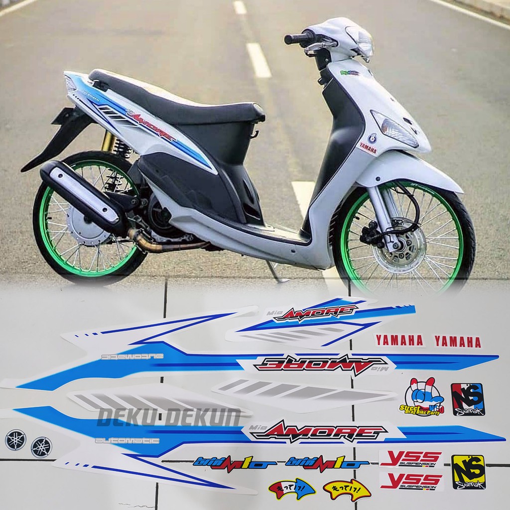 Colorful Amore Thailand Striping Body Sticker Set for Mio Sporty Smile ...