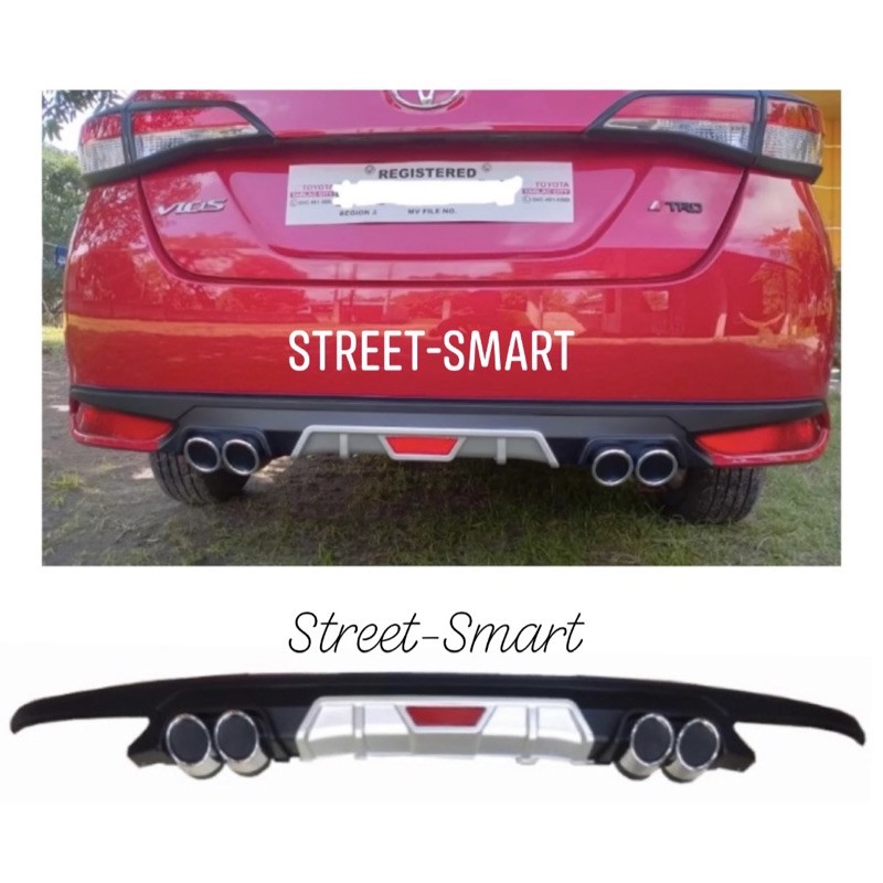 Toyota Vios 2019 to 2021 Gen 4 Rear Bumper Lip Diffuser Black Chrome ...